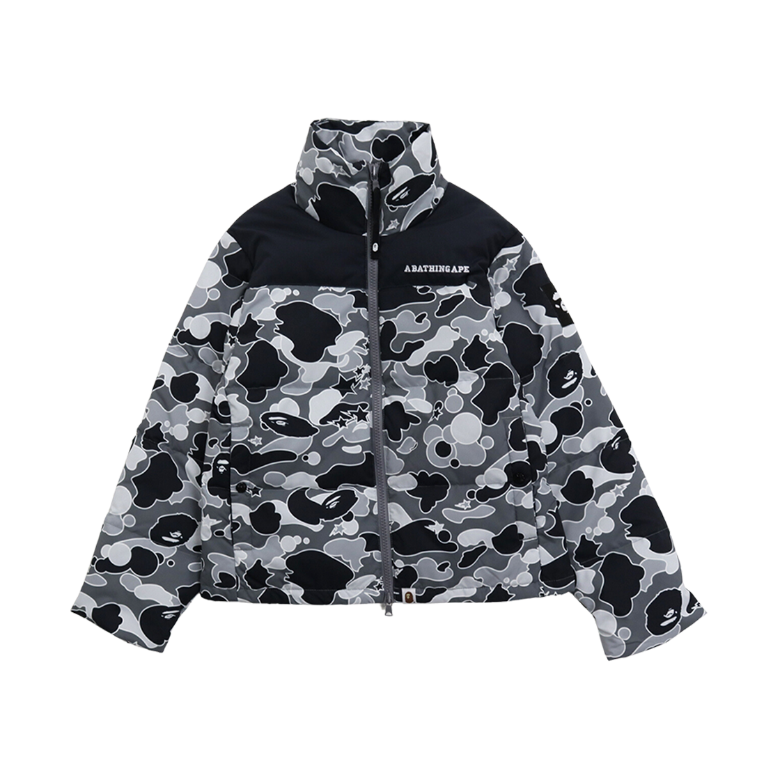 (W) 베이프 스타 카모 다운 자켓 블랙 | BAPE | KREAM