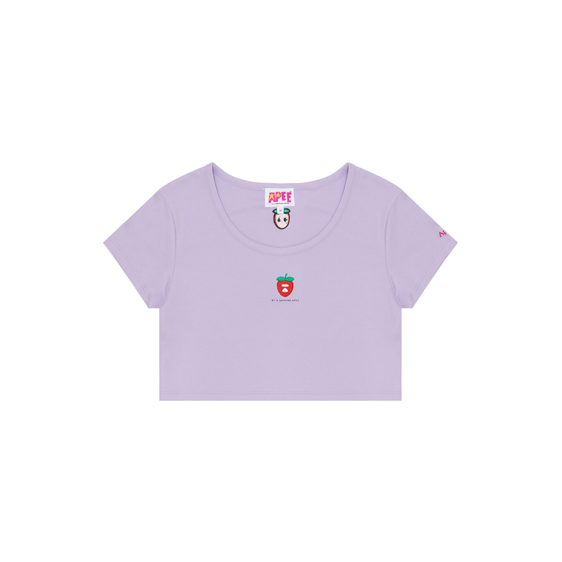 (W) 베이프 로고 베리 티셔츠 라일락 | BAPE | KREAM
