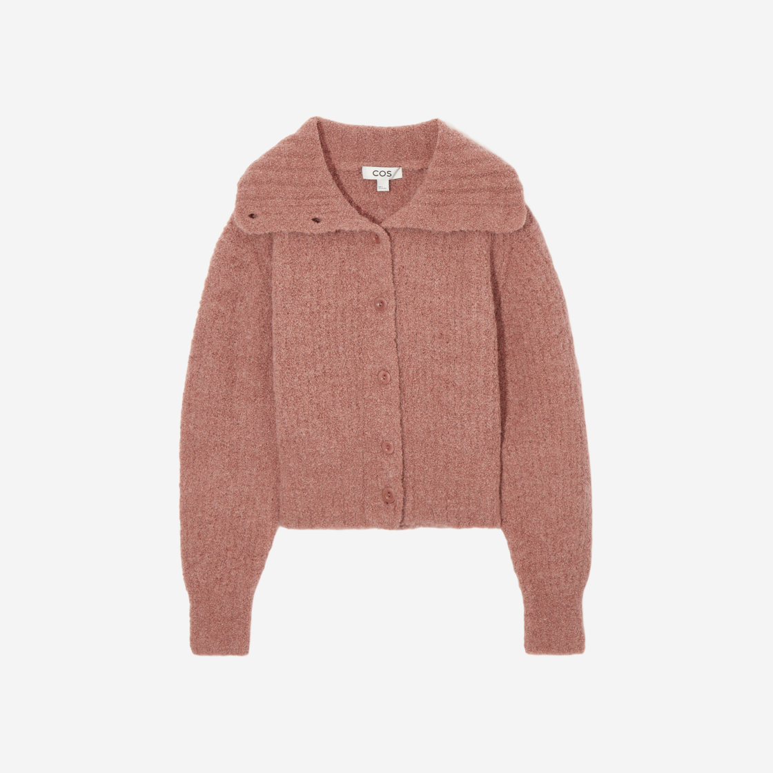 (W) 코스 스프레드 컬러 텍스처드 알파카 가디건 라이트 오렌지 | COS | KREAM