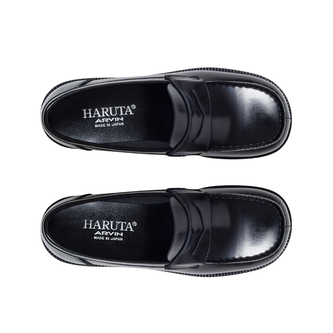(W) 하루타 스퀘어 토 페니 로퍼 블랙 | HARUTA | KREAM