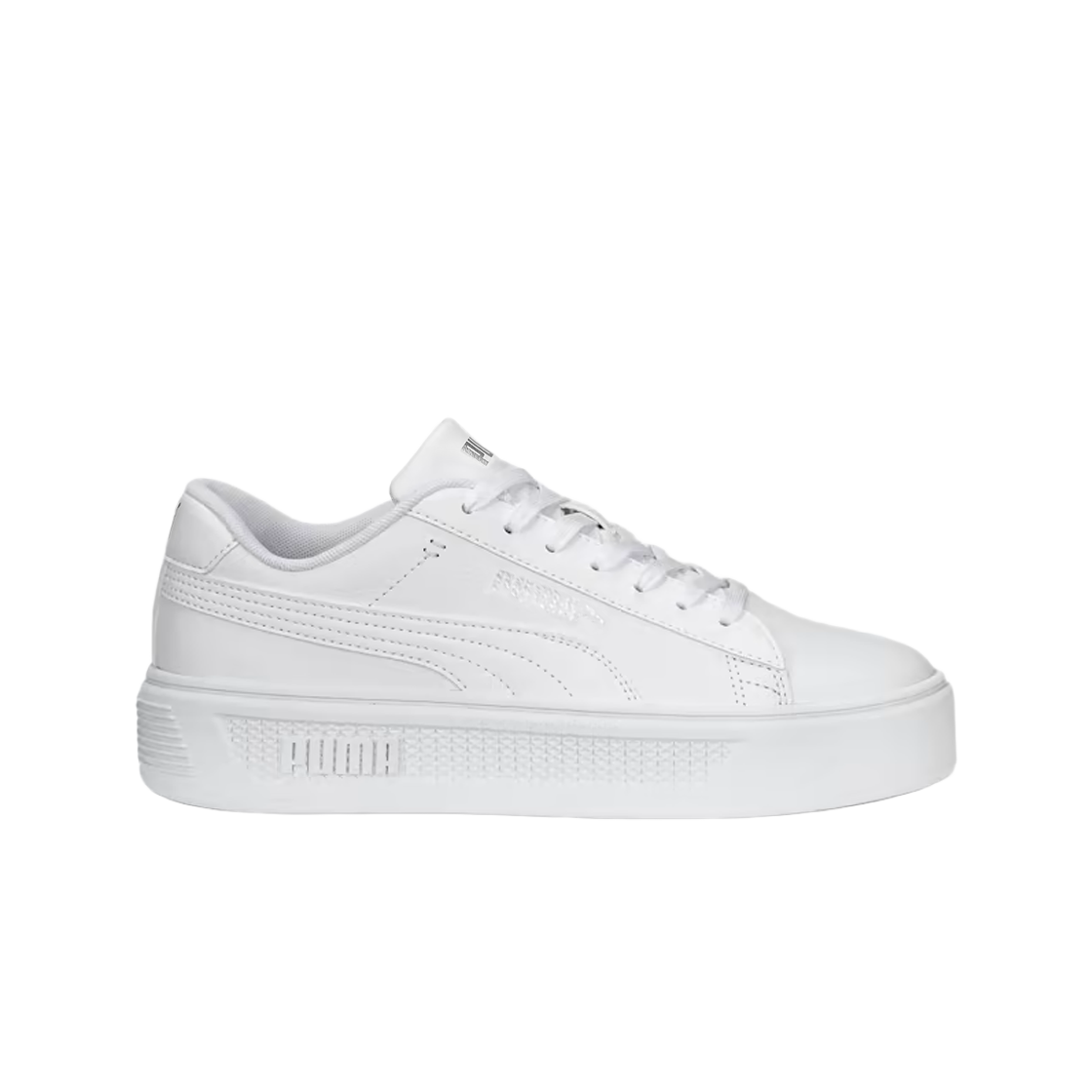 (W) 푸마 스매쉬 플랫폼 V3 스니커즈 화이트 실버 | Puma | KREAM