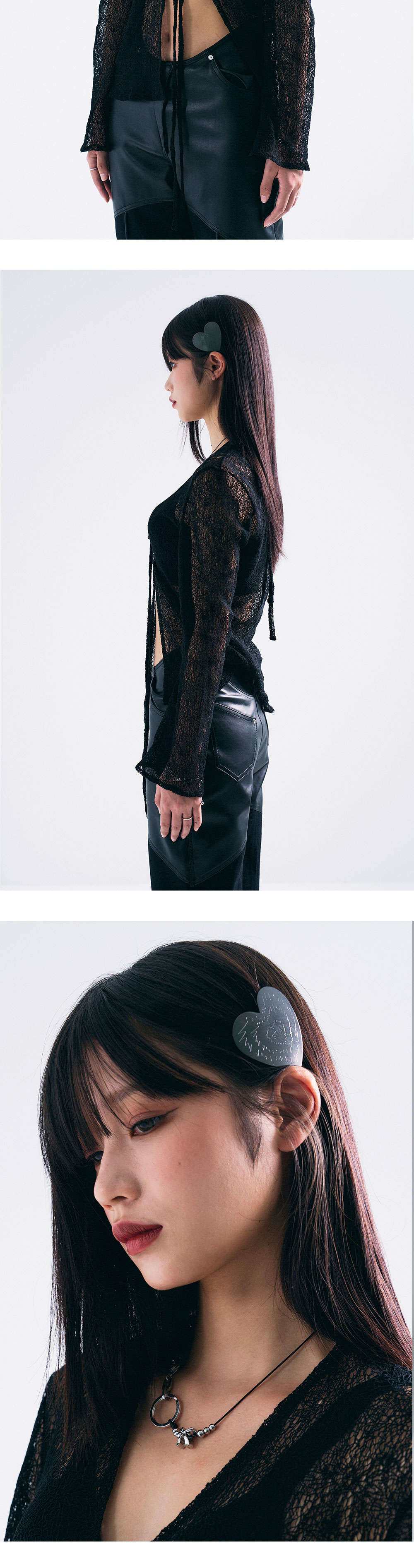 센티멍 넘버 439 하트 실드 헤어핀 블랙 | SENTIMENTS | KREAM