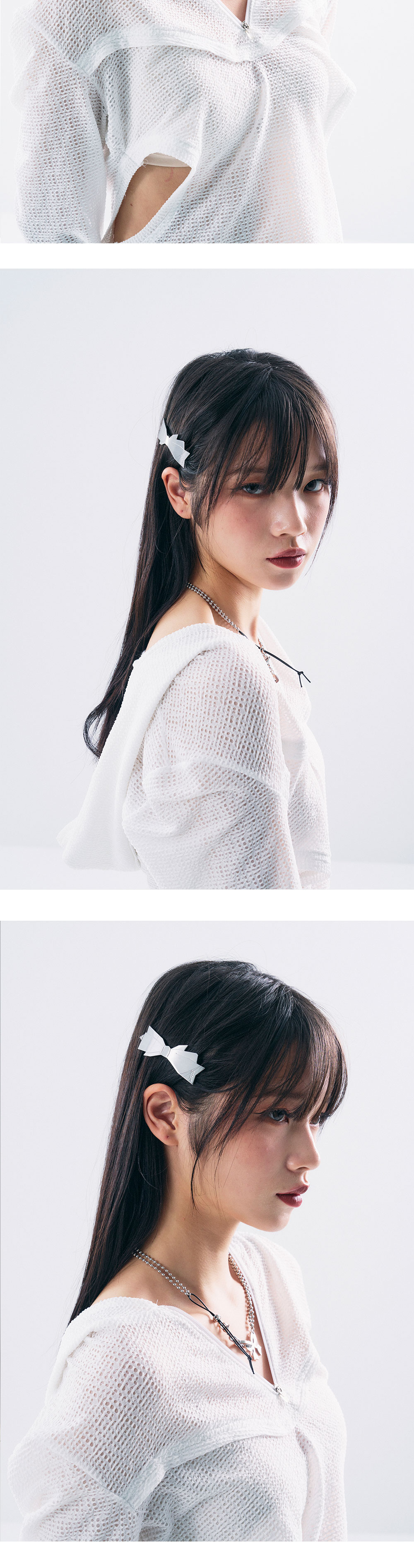 센티멍 넘버 442 리본 헤어핀 실버 | SENTIMENTS | KREAM