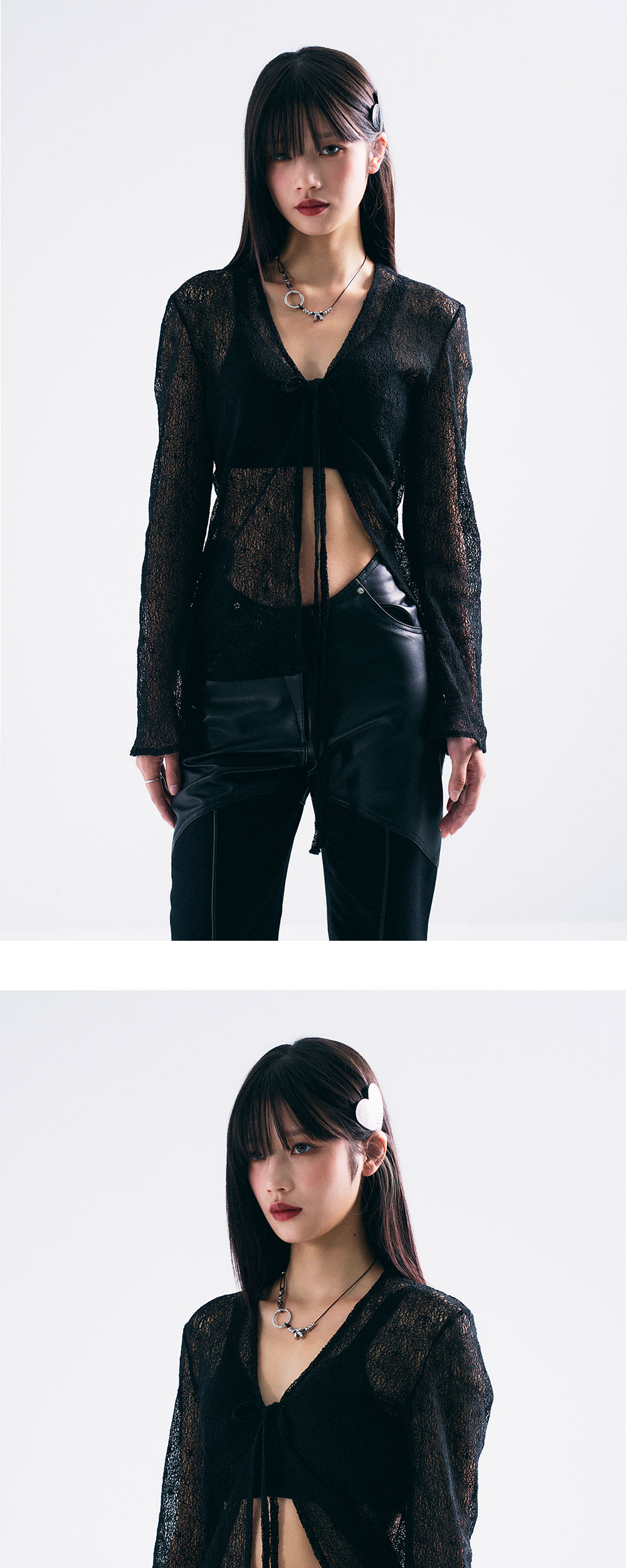 센티멍 넘버 439 하트 실드 헤어핀 블랙 | SENTIMENTS | KREAM