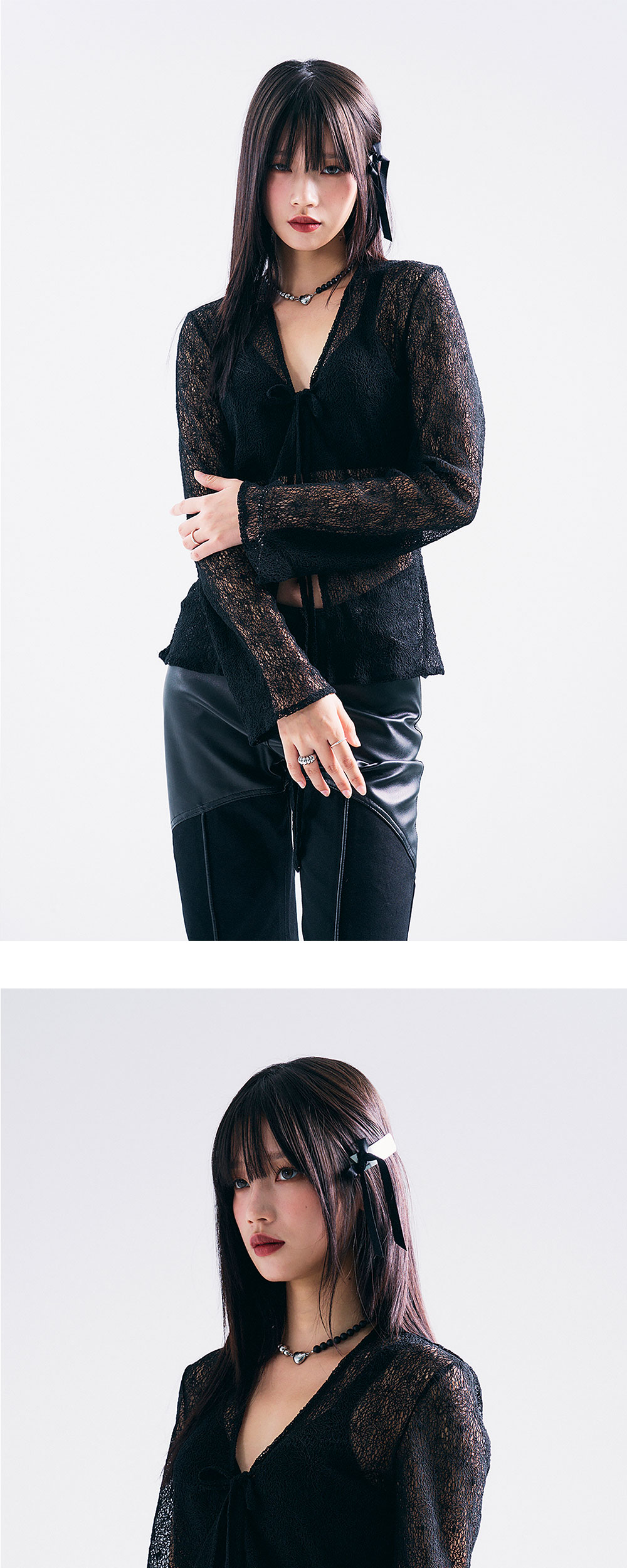 센티멍 넘버 441 리본 매듭 엑스스몰 헤어핀 실버 | SENTIMENTS | KREAM