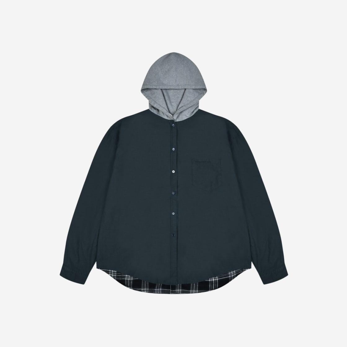 프로젝트 G/R 리버시블 후드 체크 셔츠 블랙 | PROJECT G/R | KREAM
