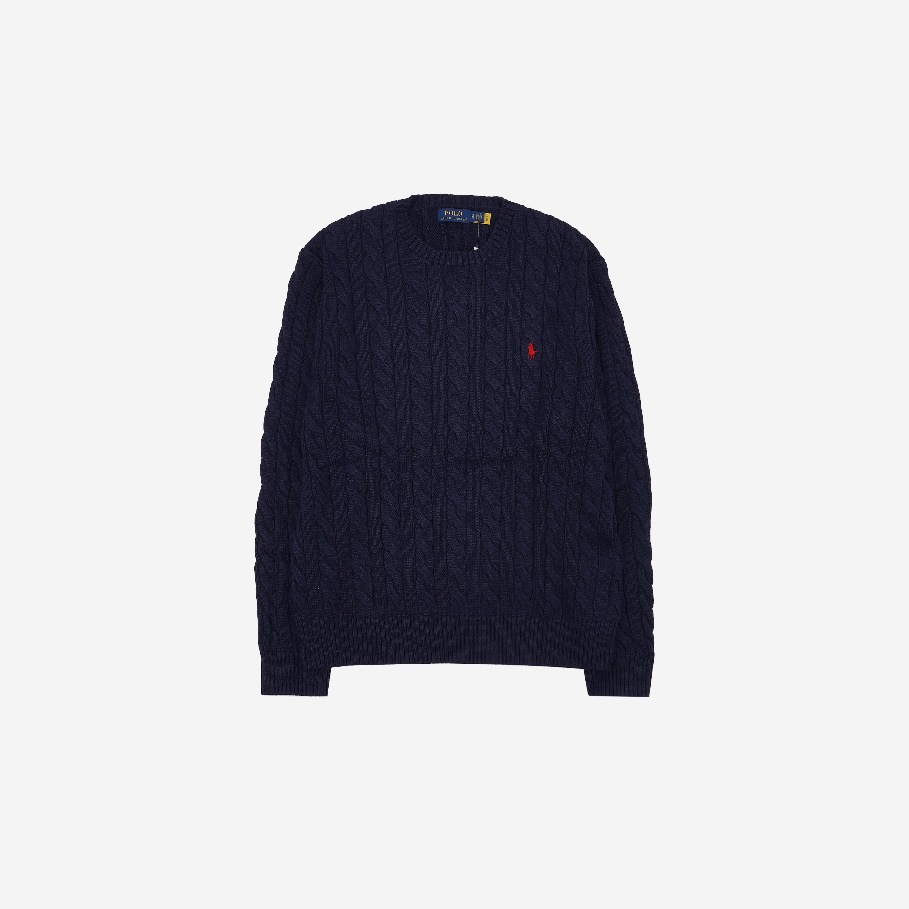폴로 랄프 로렌 케이블 니트 코튼 스웨터 블루 | KREAM