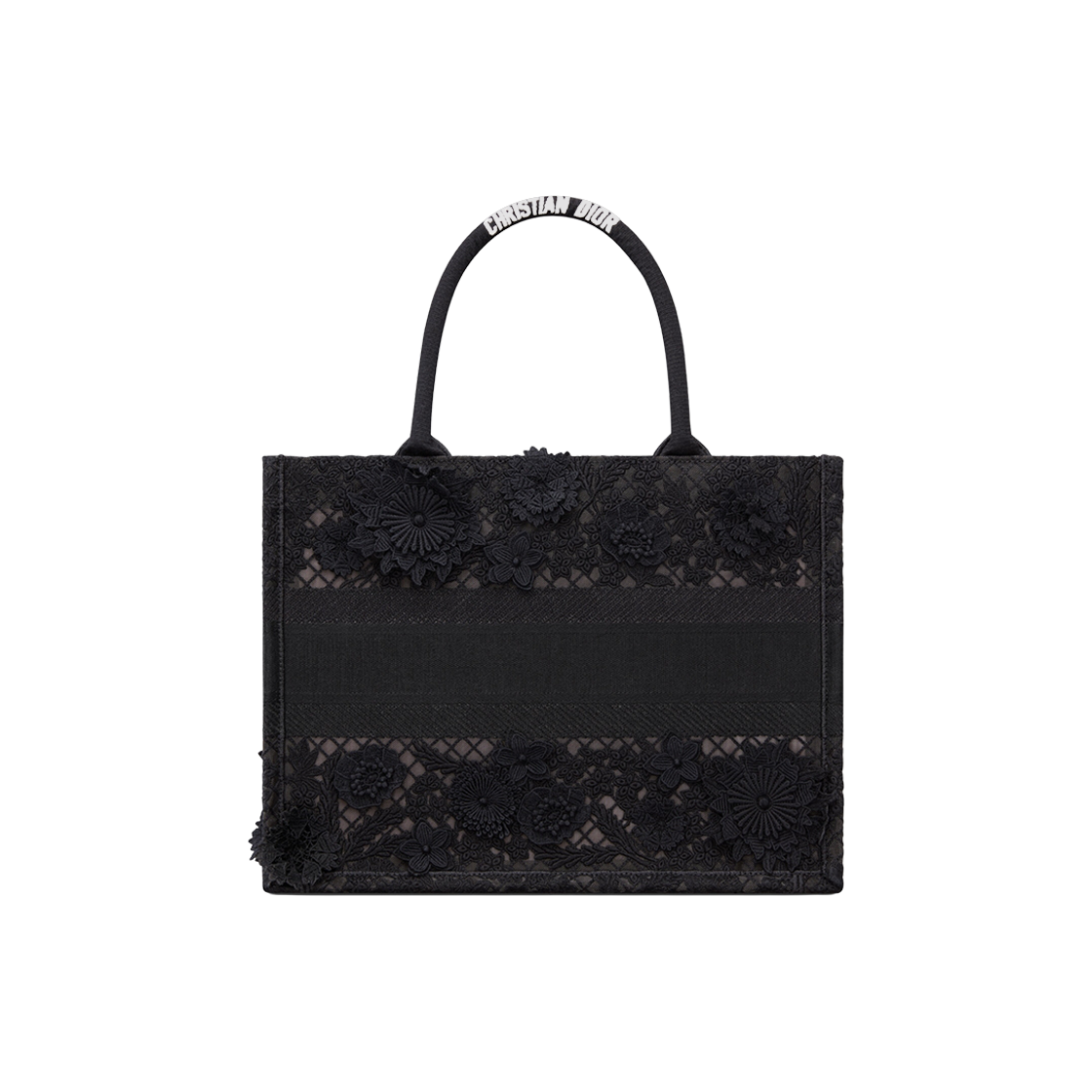 디올 미디움 북 토트백 블랙 멀티컬러 D 레이스 3D 마크라메 이펙트 | Dior | KREAM