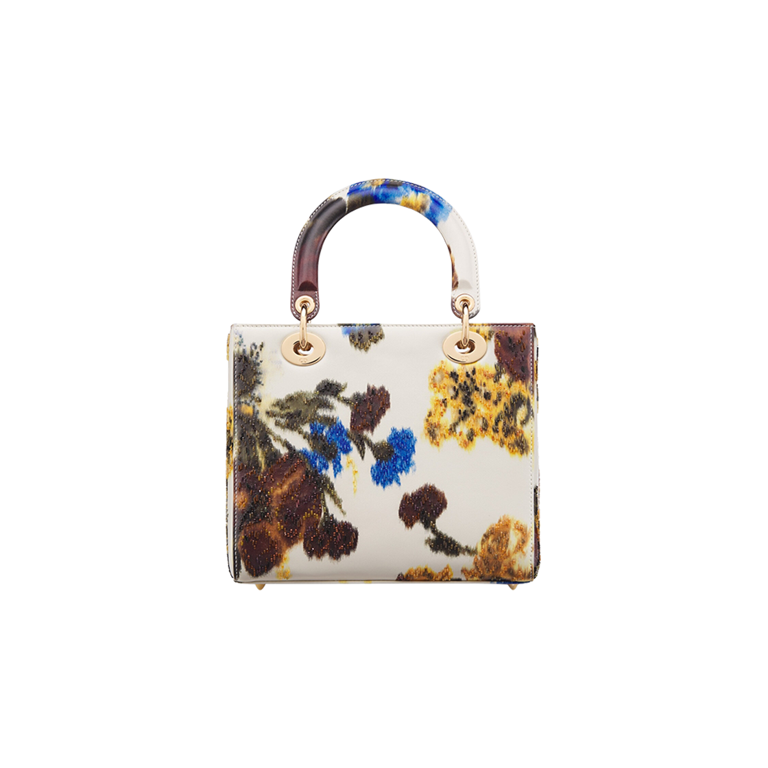 디올 미디움 레이디 백 라떼 프린티드 자수 멀티컬러 블러드 플라워 콘 | Dior | KREAM