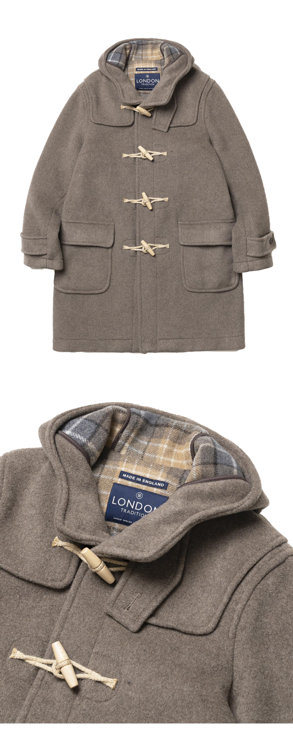 런던 트레디션 맨즈 에리카 더플 코트 머쉬룸 174 | London Tradition | KREAM