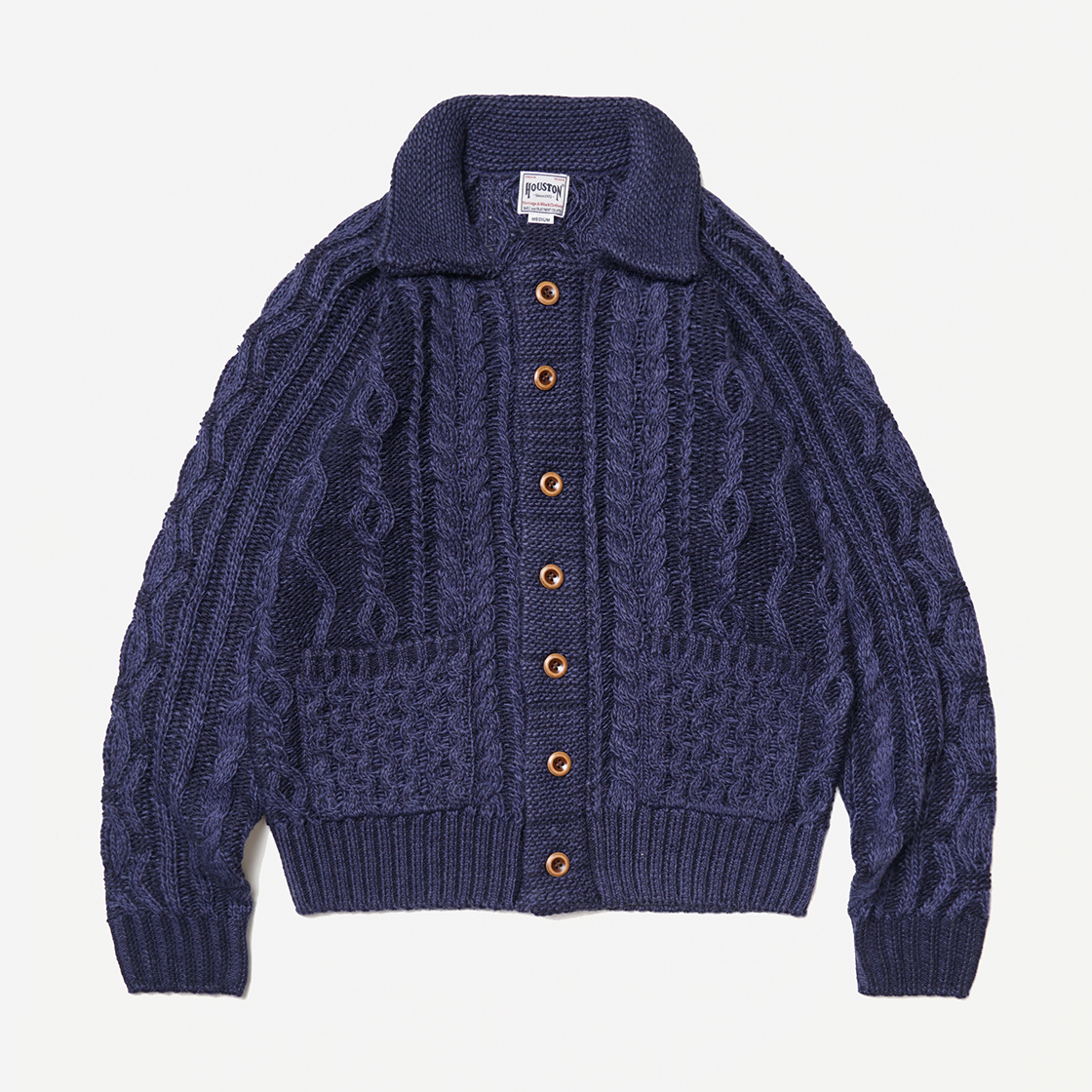 휴스턴 재팬 로우 게이지 니트 가디건 네이비 (22150) | Houston Japan | KREAM