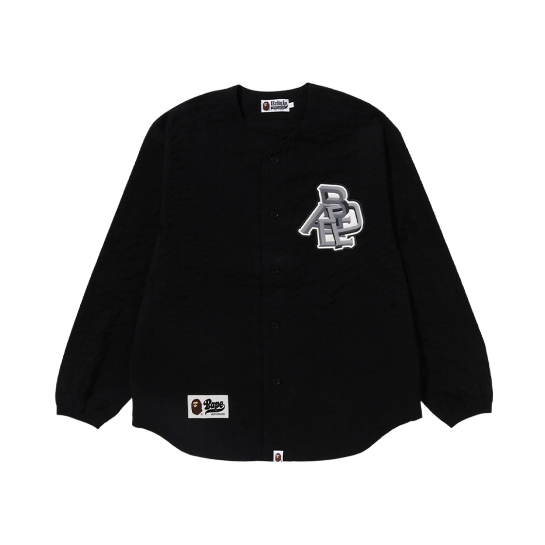 베이프 스포츠 스트라이프 롱슬리브 베이스볼 셔츠 블랙 | BAPE | KREAM