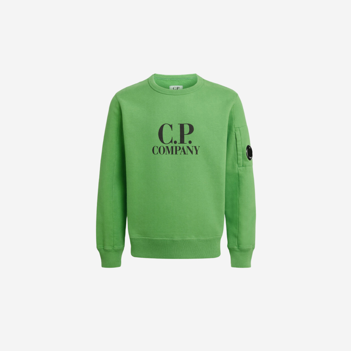 (키즈) C.P. 컴퍼니 U16 베이직 플리스 로고 스웨트셔츠 클래식 그린 - 23FW | C.P. Company | KREAM