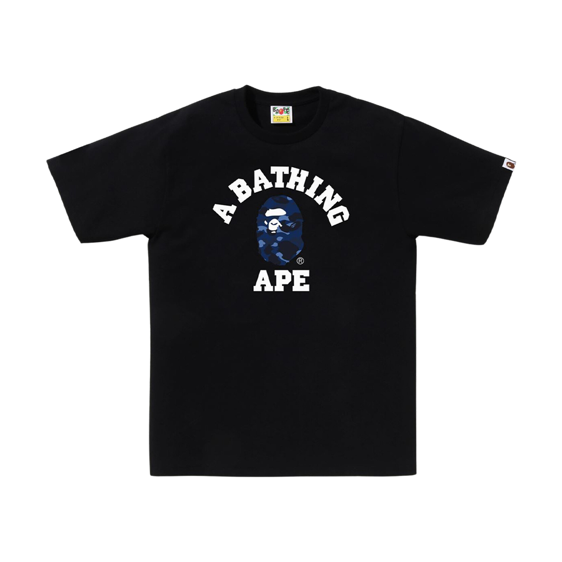 베이프 컬러 카모 컬리지 티셔츠 블랙 네이비 | BAPE | KREAM