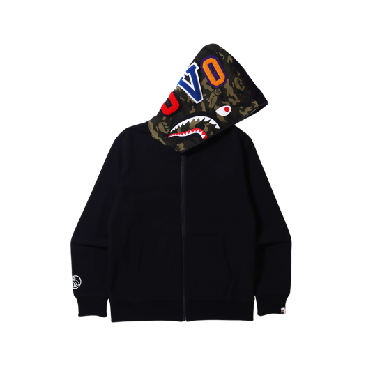 베이프 퍼스트 카모 샤크 풀 집 후드 아미 그린 Bape Kream