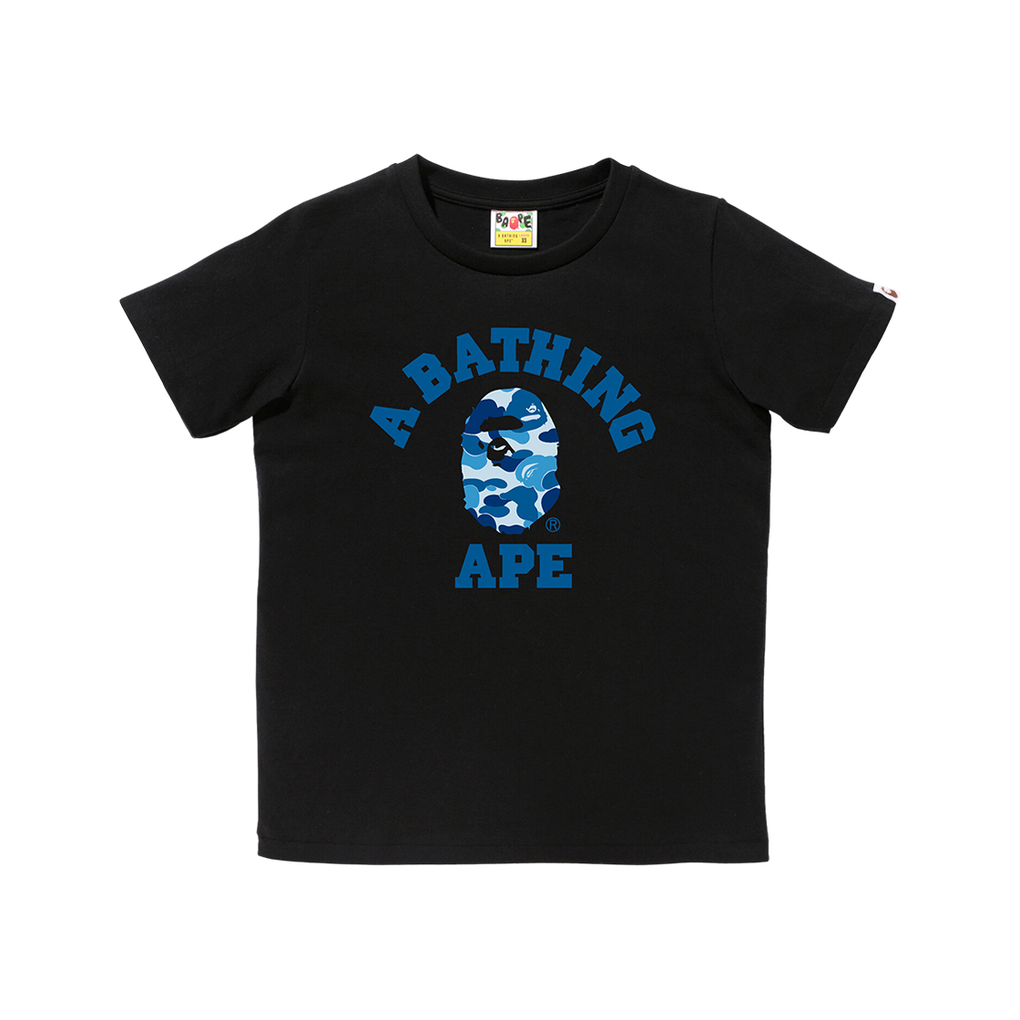 (W) 베이프 ABC 카모 컬리지 티셔츠 블랙 | BAPE | KREAM