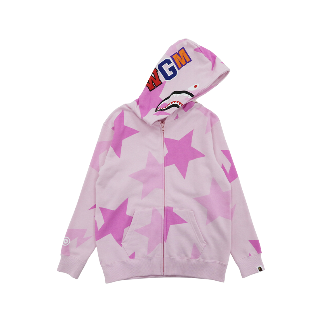 (W) 베이프 스타 패턴 샤크 풀 집 후드 페일 핑크 | BAPE | KREAM