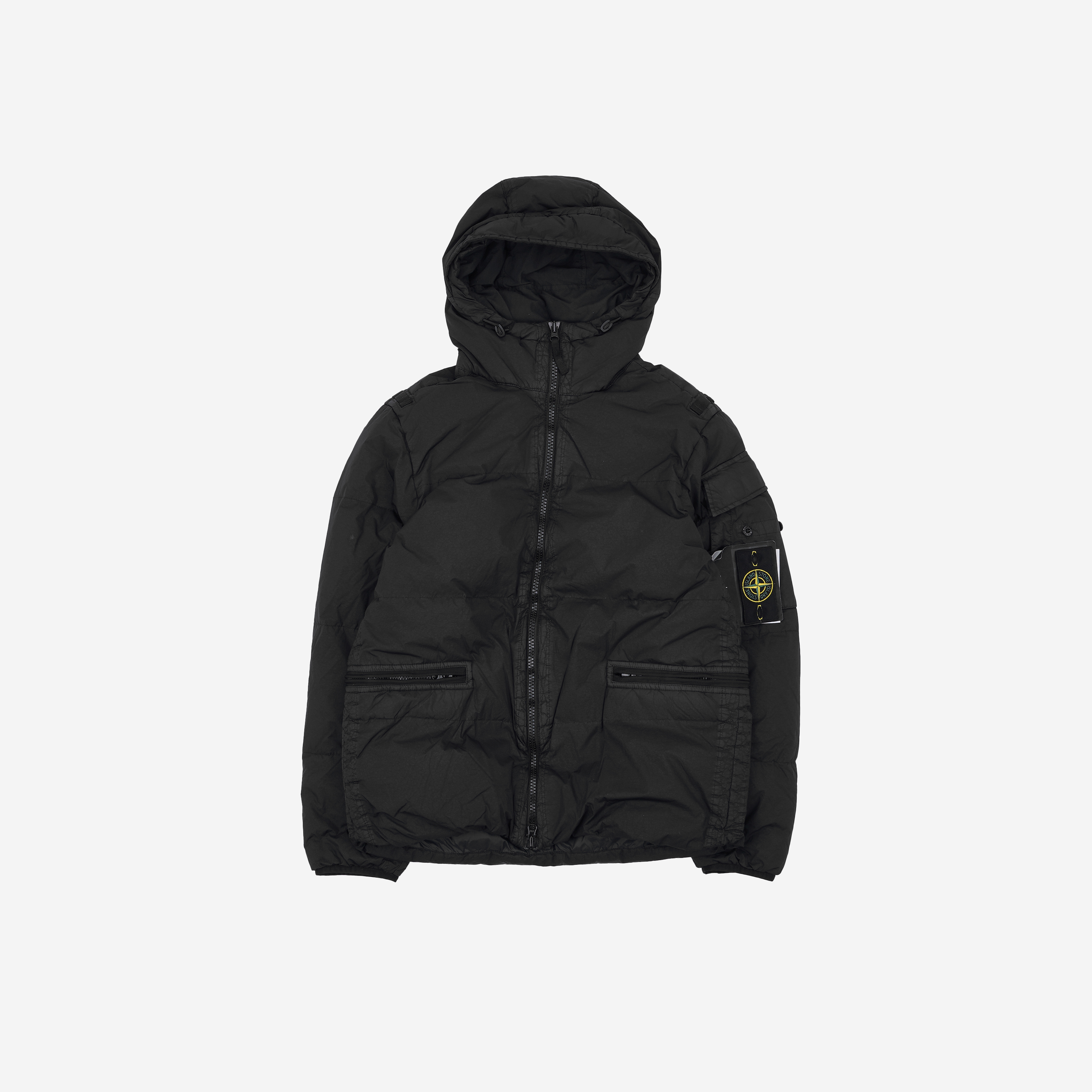 스톤 아일랜드 40223 가먼트 다이드 크링클랩스 다운 자켓 블랙 - 22FW | KREAM