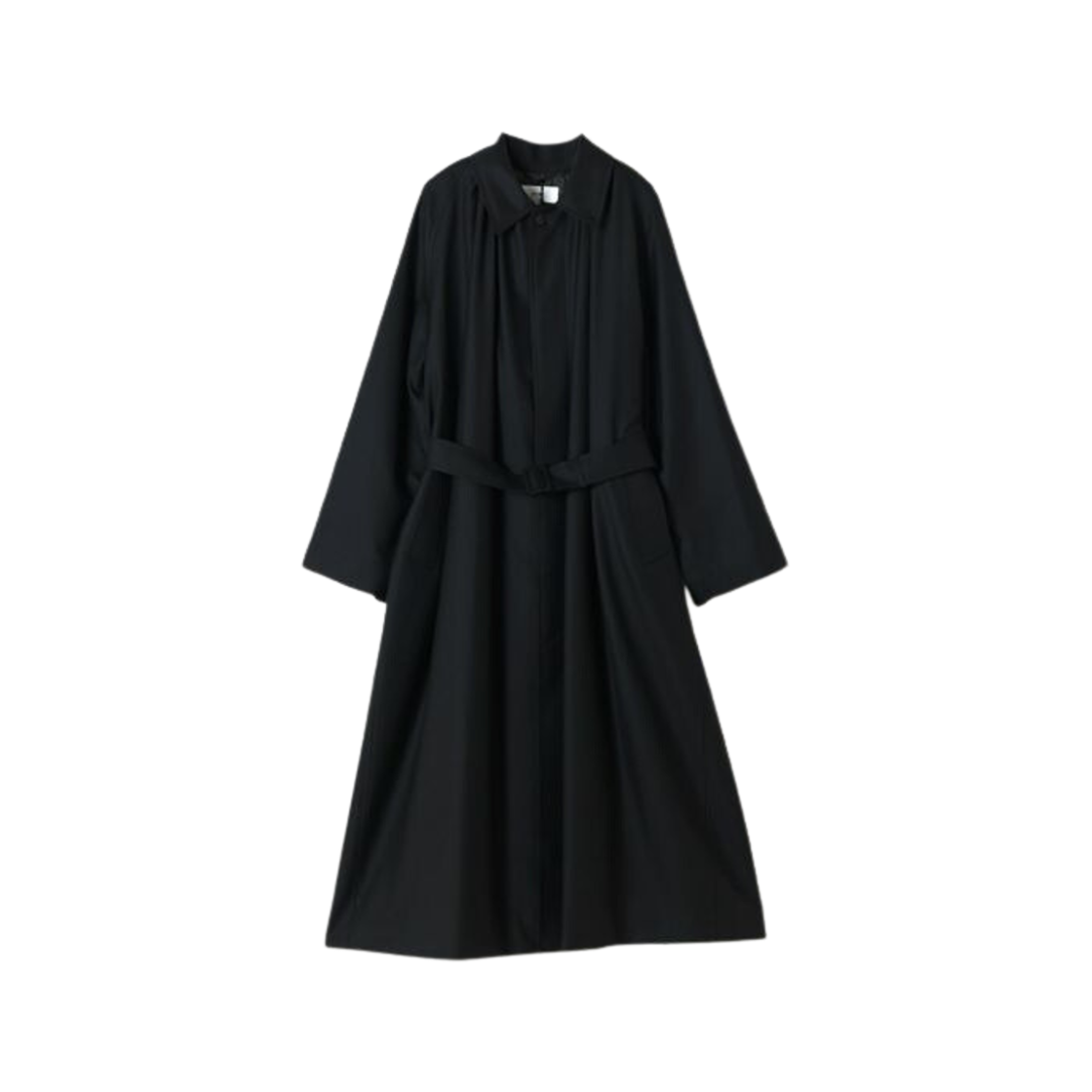 (W) 하이크 울 개더드 코트 블랙 | Hyke | KREAM