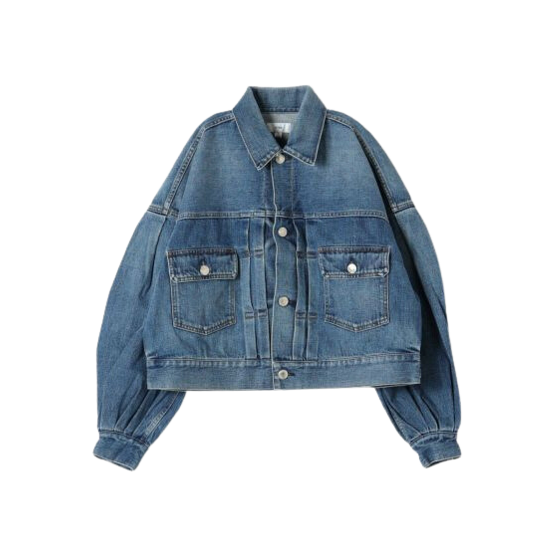 (W) 하이크 벌룬 슬리브 데님 자켓/타입2 유즈드 워시 | Hyke | KREAM