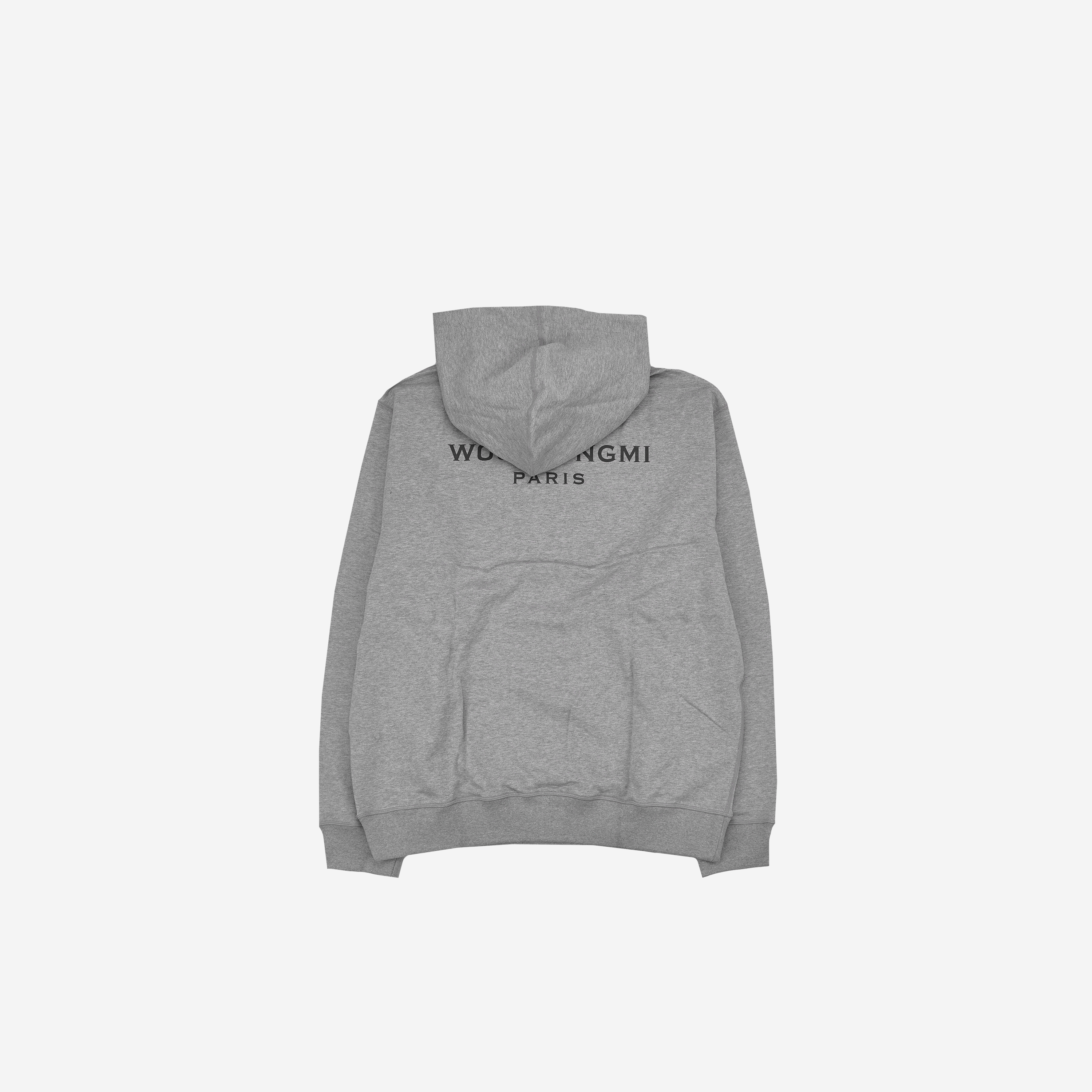 우영미 코튼 백로고 후드 스웨트셔츠 그레이 - 23SS | KREAM