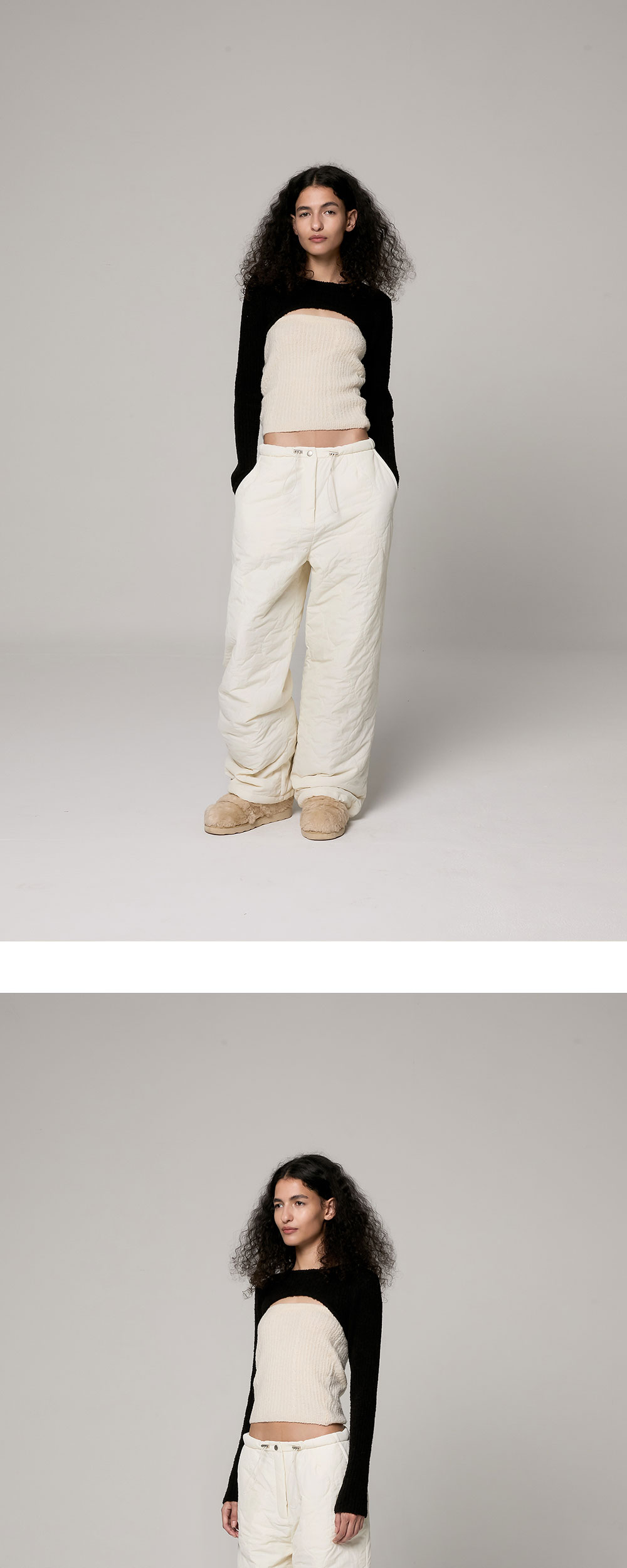 포르타 우먼 알파카 볼레로 니트 블랙 | Porta | KREAM