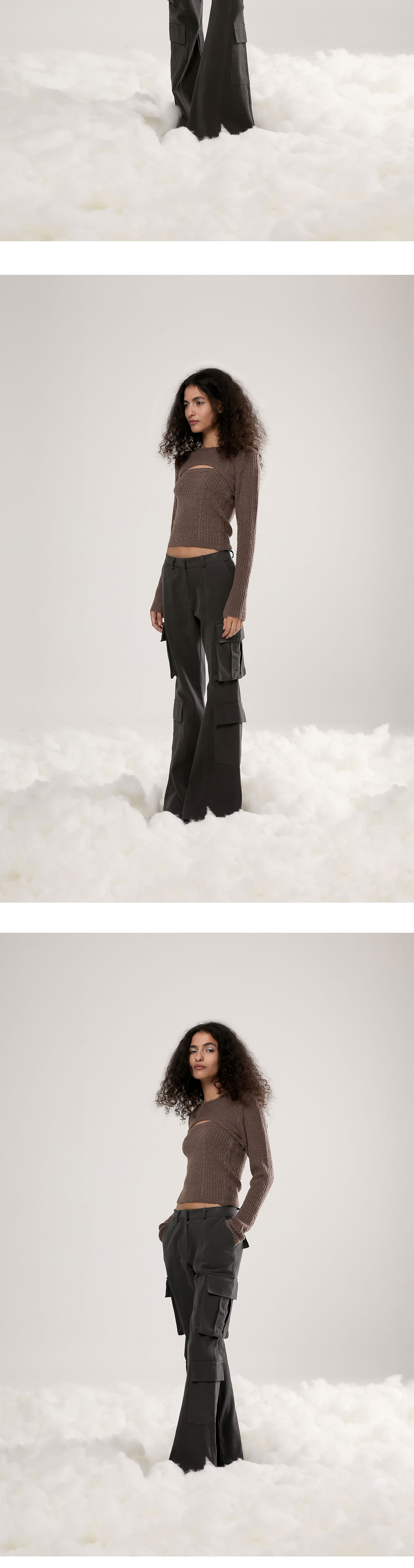 포르타 우먼 알파카 니트 탑 브라운 | Porta | KREAM