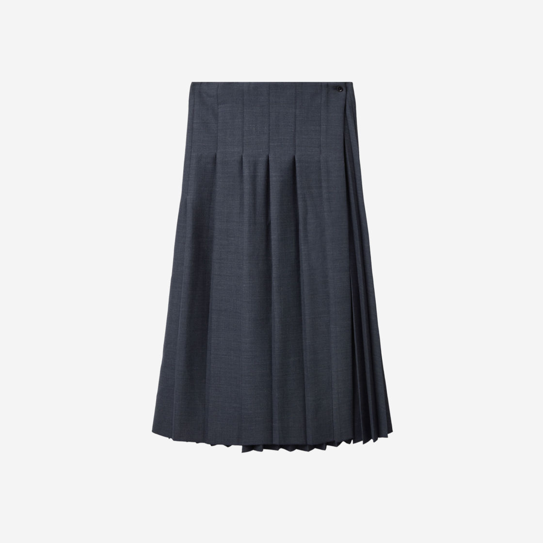 (W) 코스 플리티드 랩 미디 스커트 네이비 | COS | KREAM