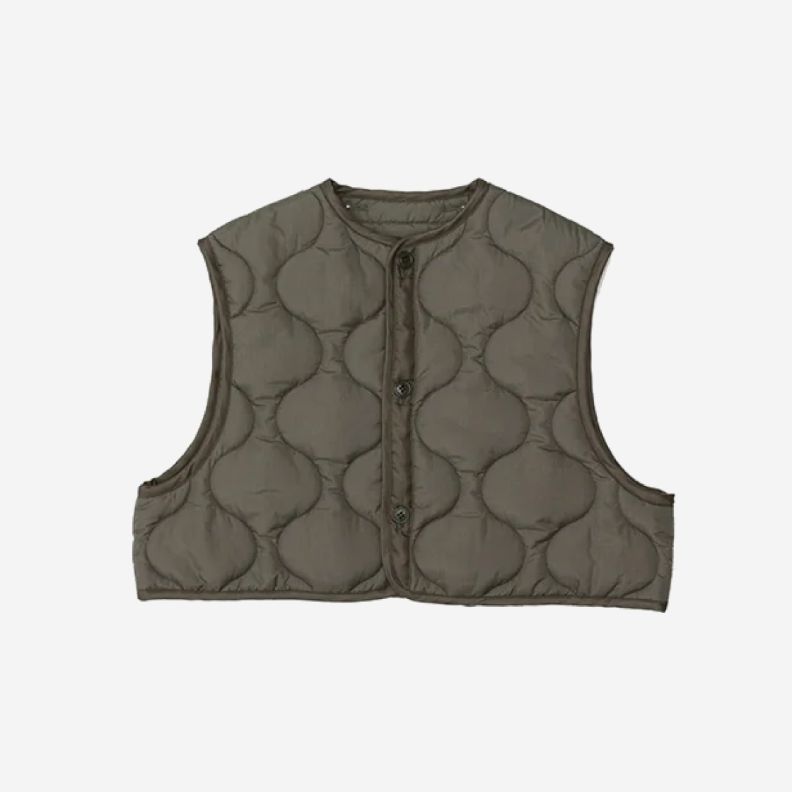 하이크 퀼티드 크롭 베스트 올리브 드랩 | Hyke | KREAM