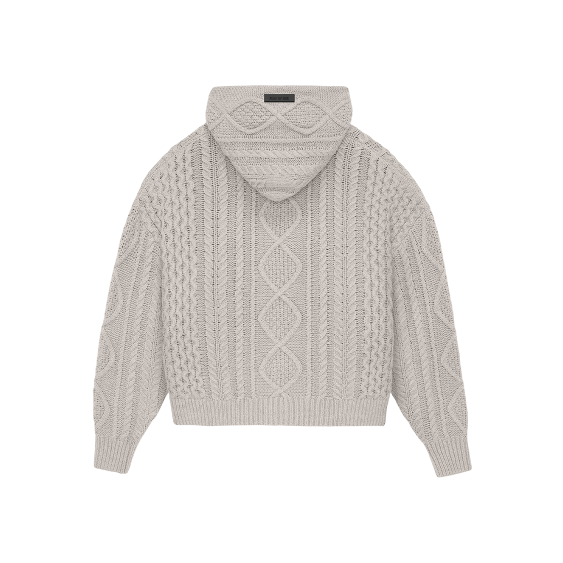 에센셜 케이블 니트 후드 실버 클라우드 - 23FW | Essentials | KREAM