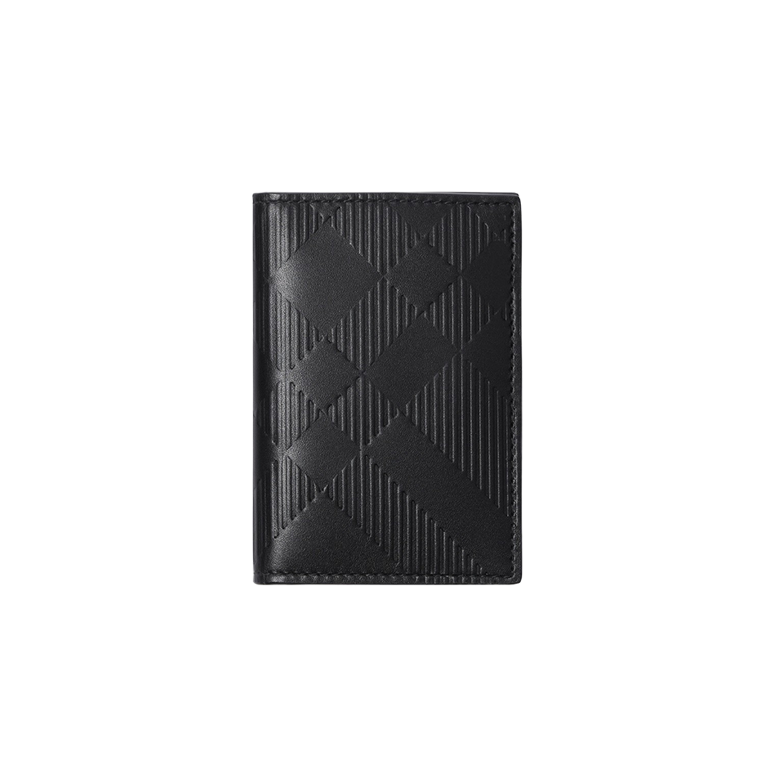버버리 체크 레더 폴딩 카드 케이스 블랙 Burberry Kream