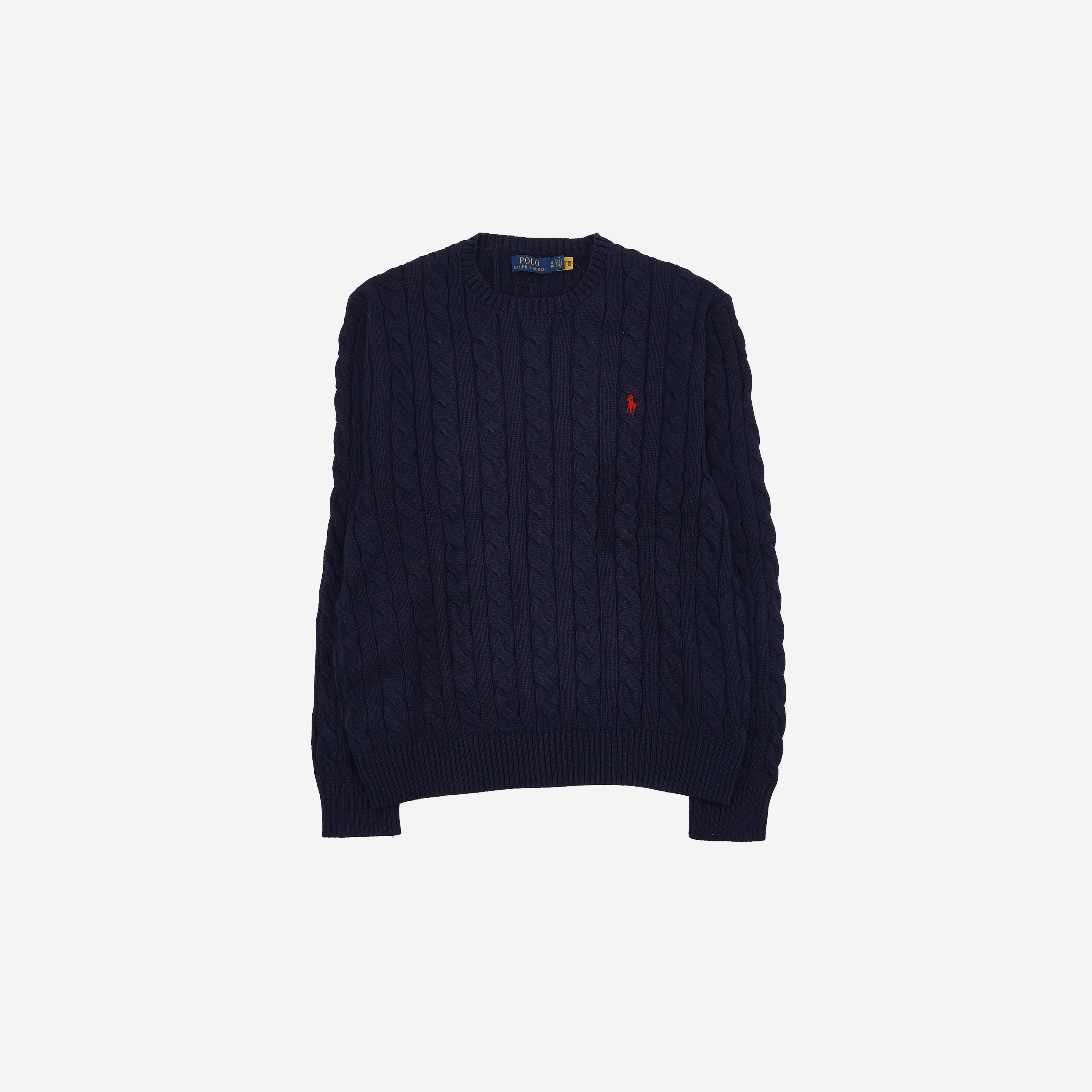 폴로 랄프 로렌 케이블 니트 코튼 스웨터 블루 | KREAM