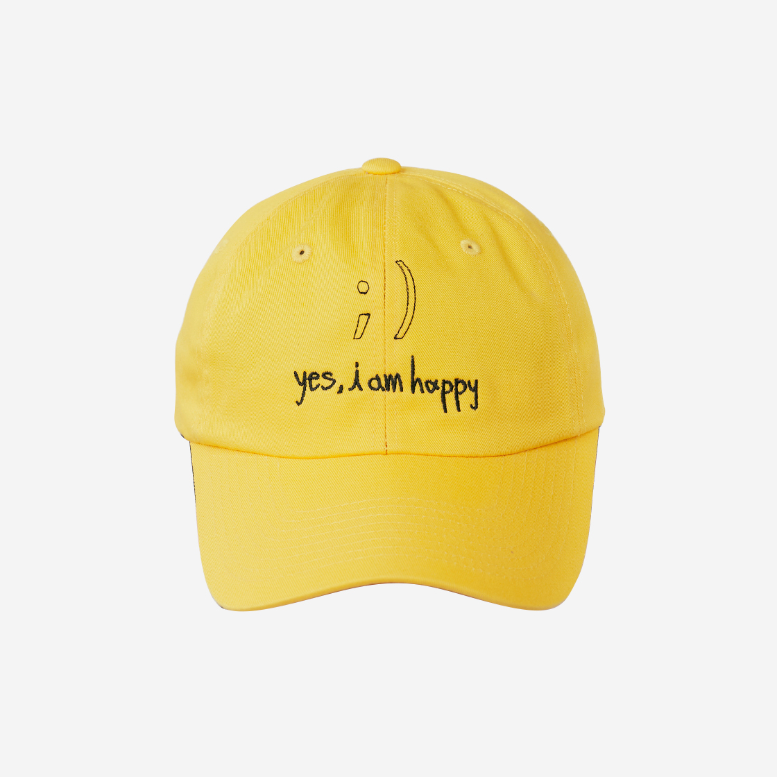 타이핑 미스테이크 예스 아임 해피 엠브로이더리 볼캡 옐로우 | Typing Mistake | KREAM
