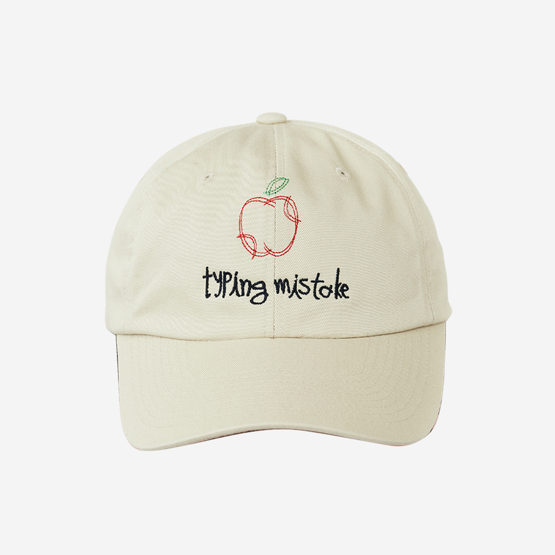 타이밍 미스테이크 애플 엠브로이더리 볼캡 베이지 | Typing Mistake | KREAM