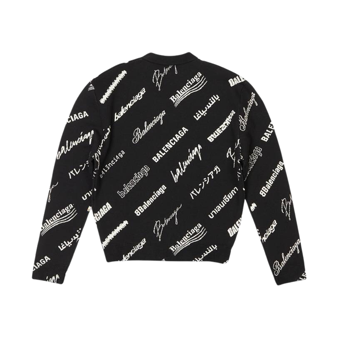 (W) 발렌시아가 로고매니아 올 오버 스웨터 블랙 | Balenciaga | KREAM