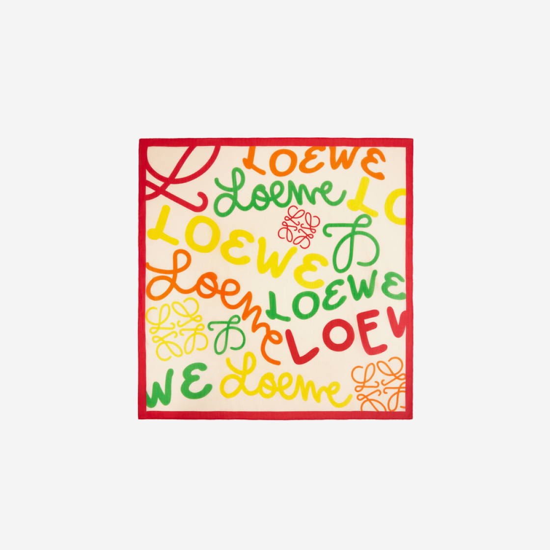 (W) 로에베 스카프 인 코튼 앤 실크 허니 멀티컬러 | Loewe | KREAM