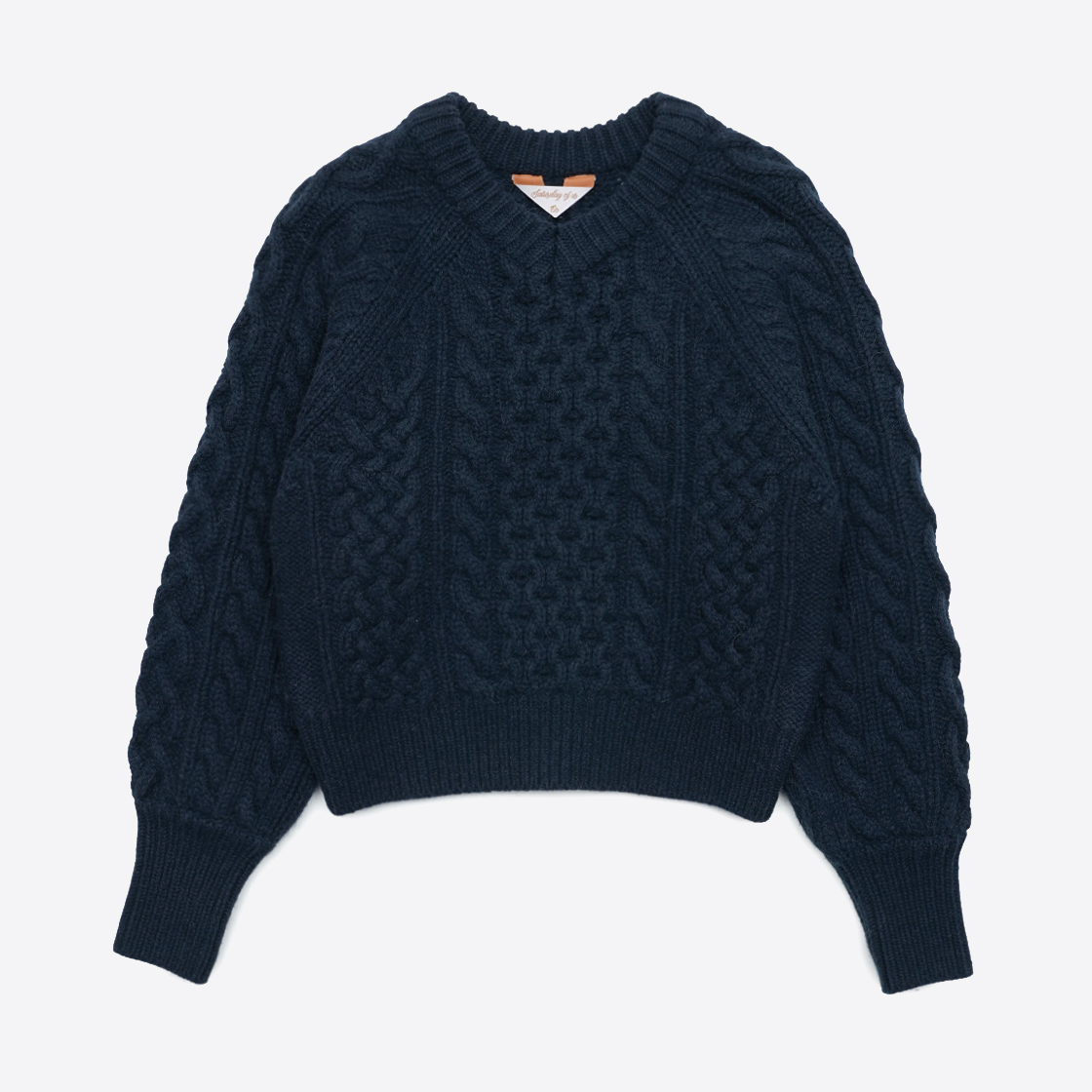 에스티유 우먼 브이 넥 아란 니트 네이비 | STU | KREAM