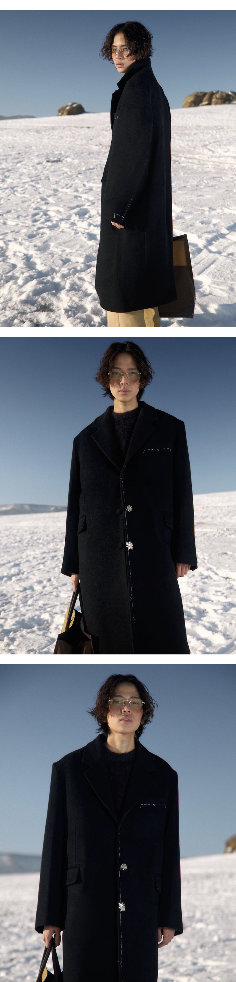 에스티유 핸드 스티치 싱글 코트 블랙 | STU | KREAM