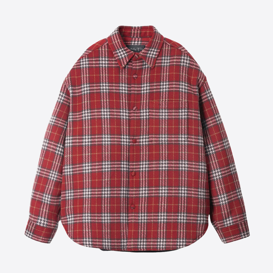 에스티유 패디드 체크 셔츠 레드 | STU | KREAM