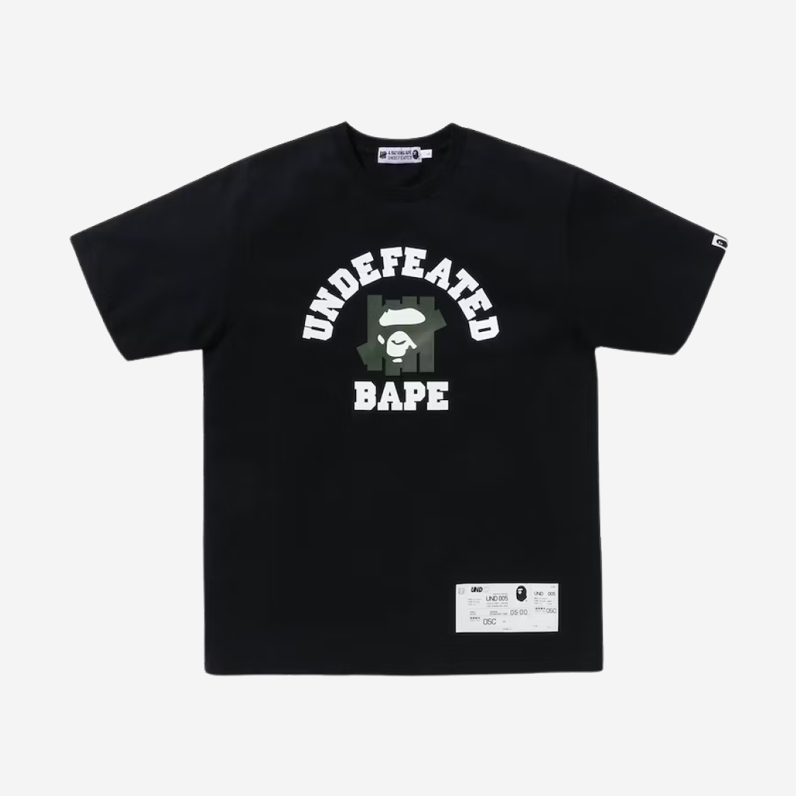 베이프 x 언디핏 컬리지 티셔츠 블랙 | BAPE | KREAM