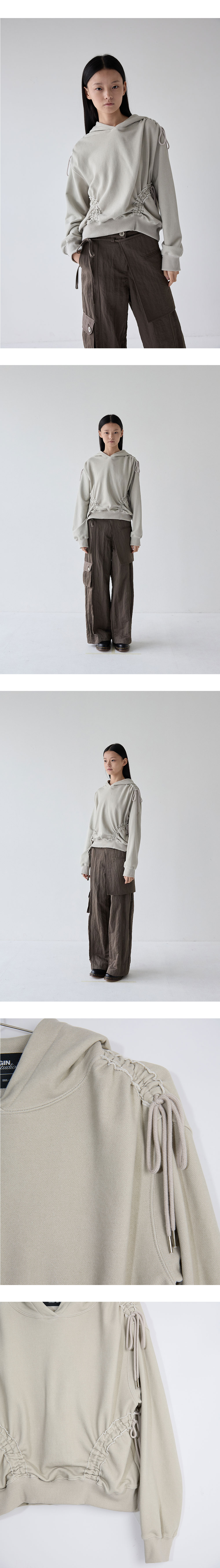 생긴스튜디오 셔링 로프 후디 베이지 | Saenginstudios | KREAM