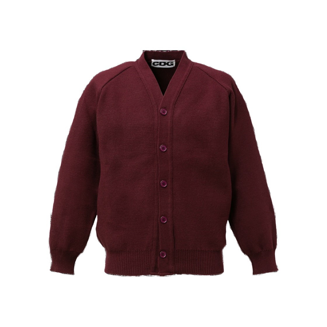 CDG 브이넥 스쿨 가디건 마룬 | CDG | KREAM