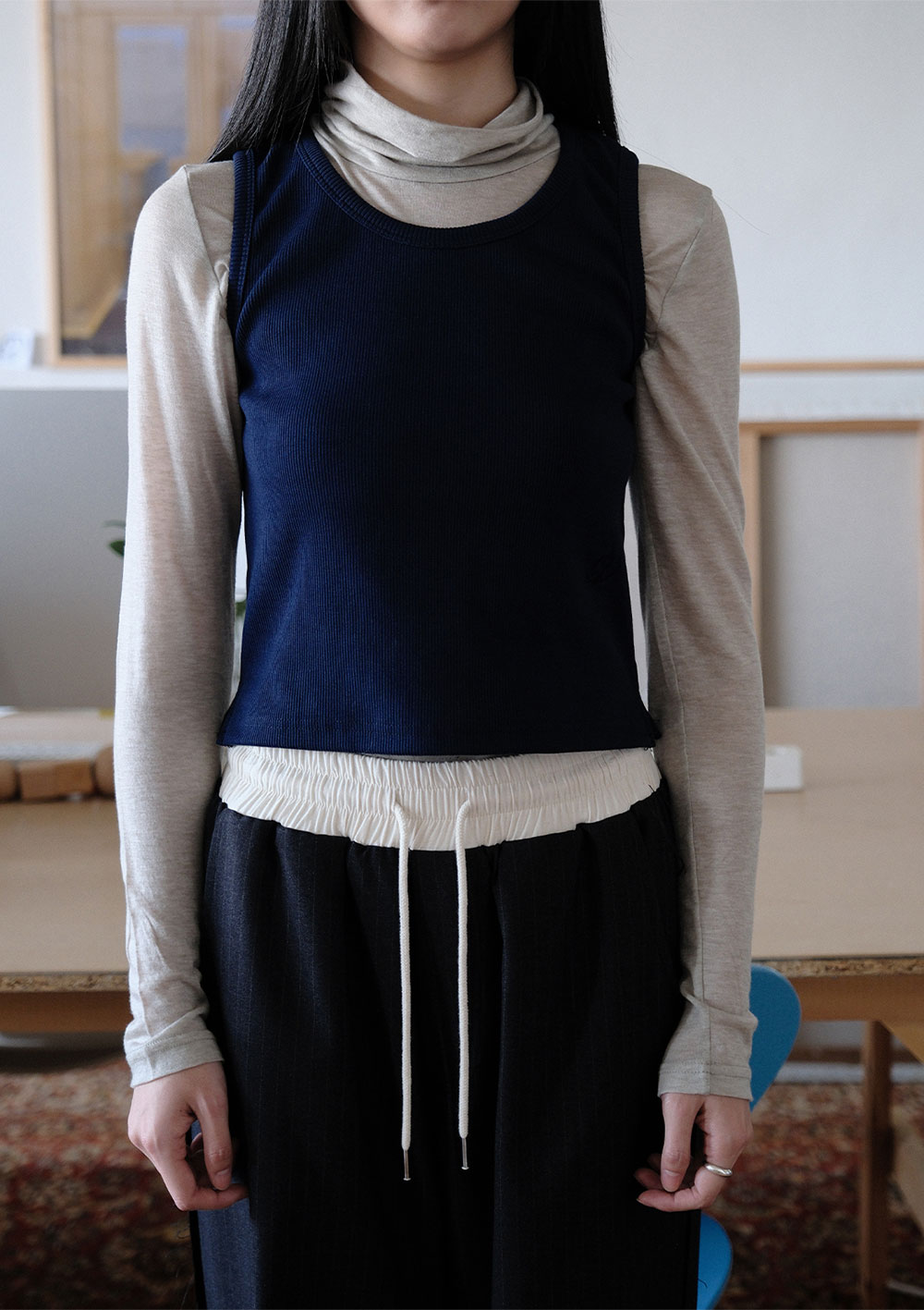 생긴스튜디오 울 터틀넥 탑 아이보리 | Saenginstudios | KREAM