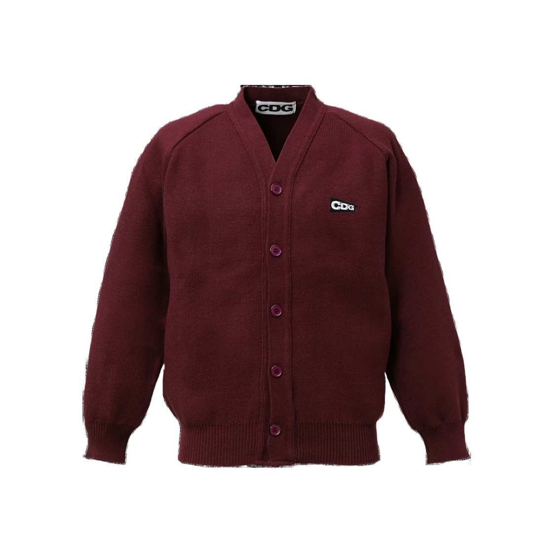 CDG 패치 브이넥 스쿨 가디건 마룬 | CDG | KREAM