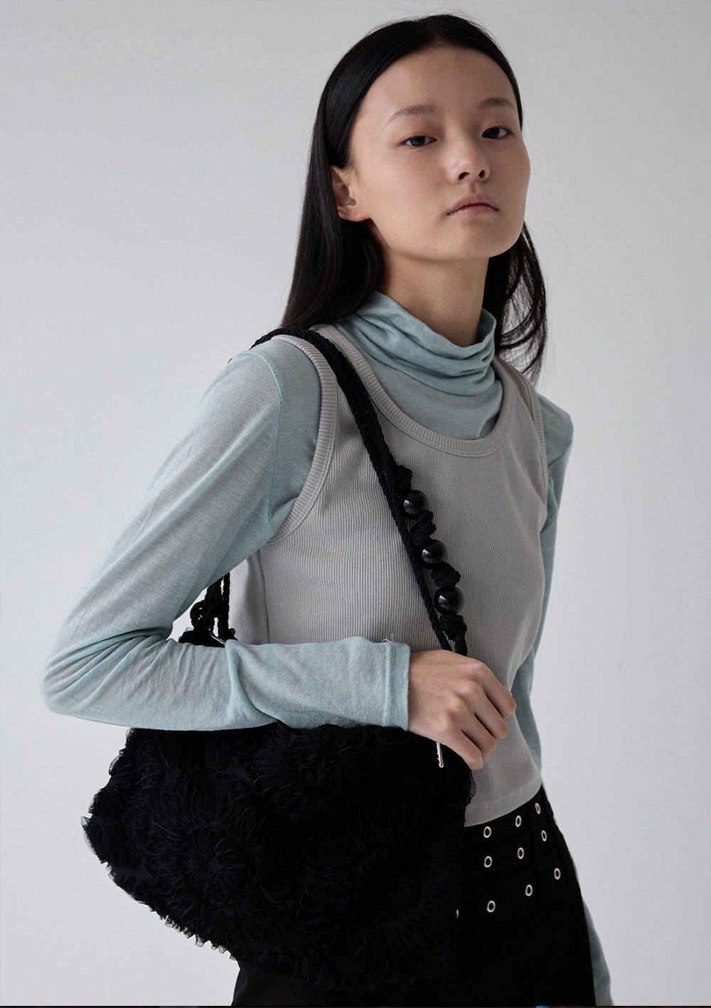 생긴스튜디오 울 터틀넥 탑 민트 | Saenginstudios | KREAM