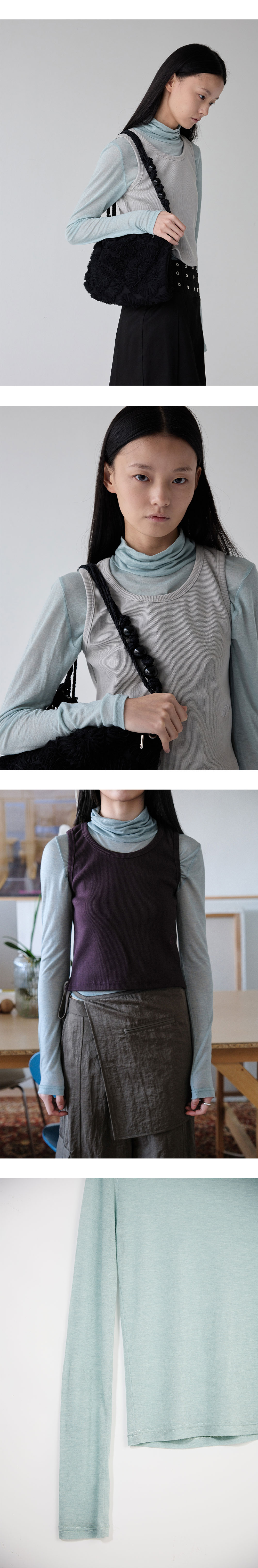 생긴스튜디오 울 터틀넥 탑 민트 | Saenginstudios | KREAM