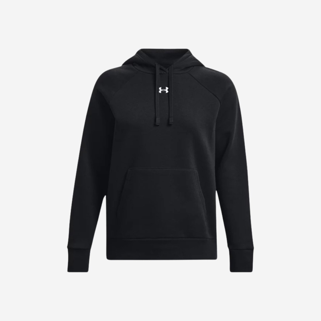 W 언더아머 라이벌 플리스 후드 블랙 화이트 Under Armour Kream