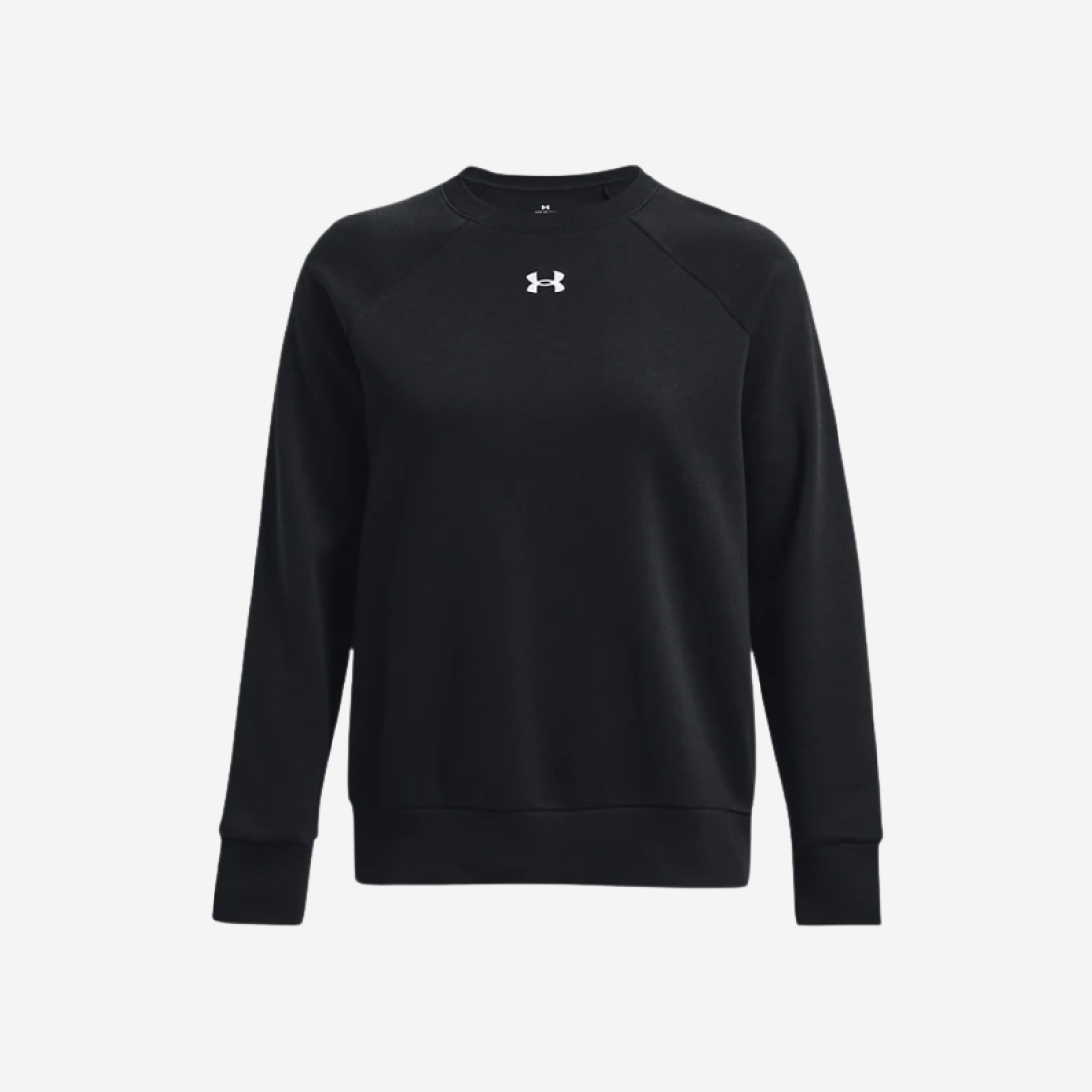 W 언더아머 라이벌 플리스 크루 블랙 화이트 Under Armour Kream