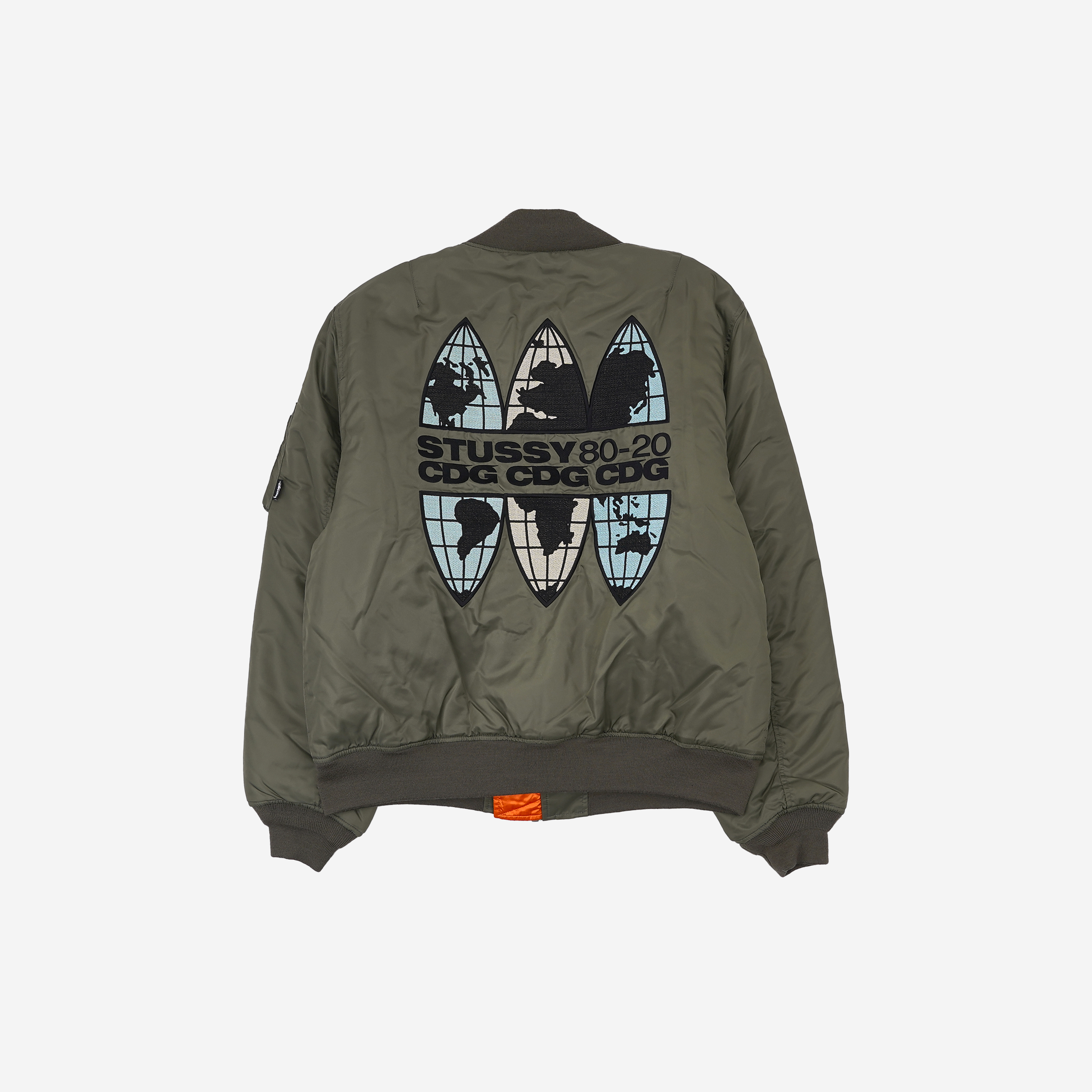 스투시 x CDG MA-1 자켓 올리브 | KREAM