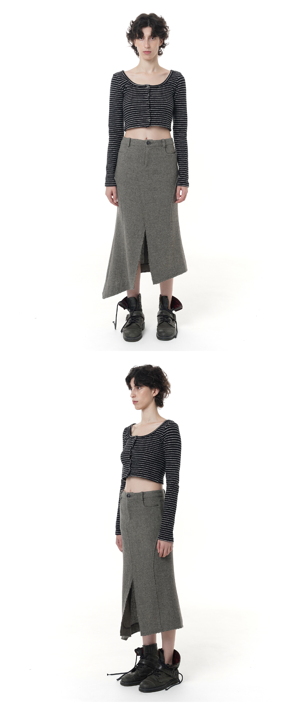 탠스댄스 머메이드 울 스커트 더스티 베이지 | Tense Dance | KREAM